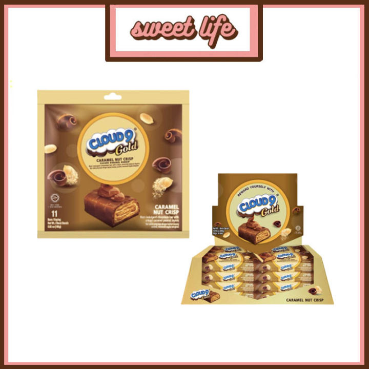 16'S X 30G / 165G CLOUD 9 GOLD CARAMEL NUT CRISP CHOCOLATE BAR(GLOW) | Lazada