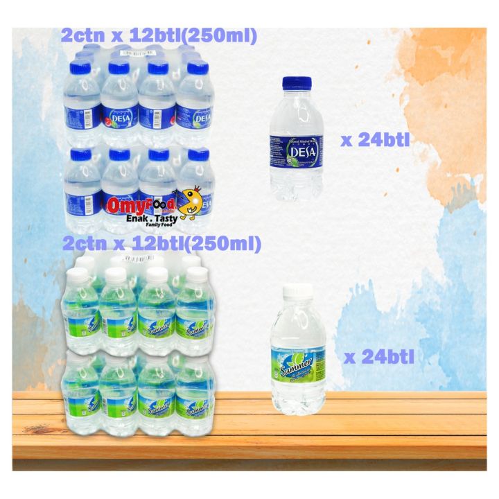 250ml x 24btl (2 Carton in 1 Set) Desa Natural Mineral Water / Summer Drinking Water Air Minuman ...