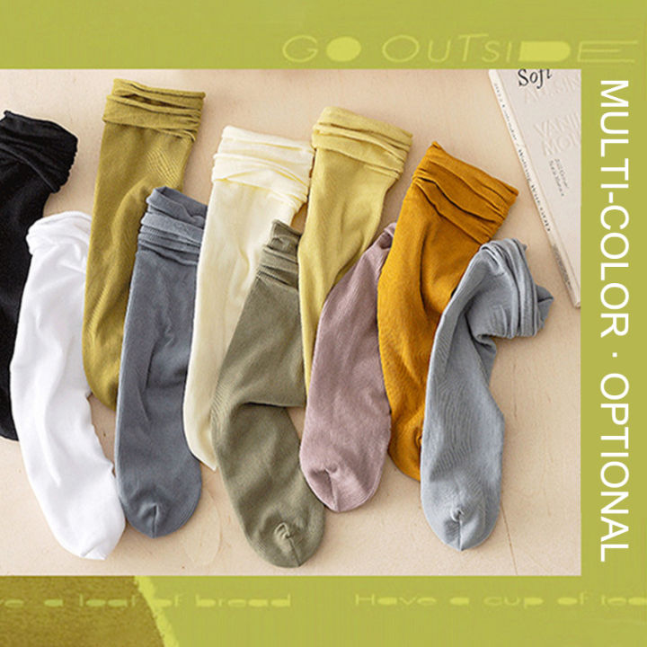 MIMOON ถุงเท้า JK น่ารัก สีสันสดใส ถุงเท้าเนื้อบางระบายอากาศได้ดี ไม่ ...