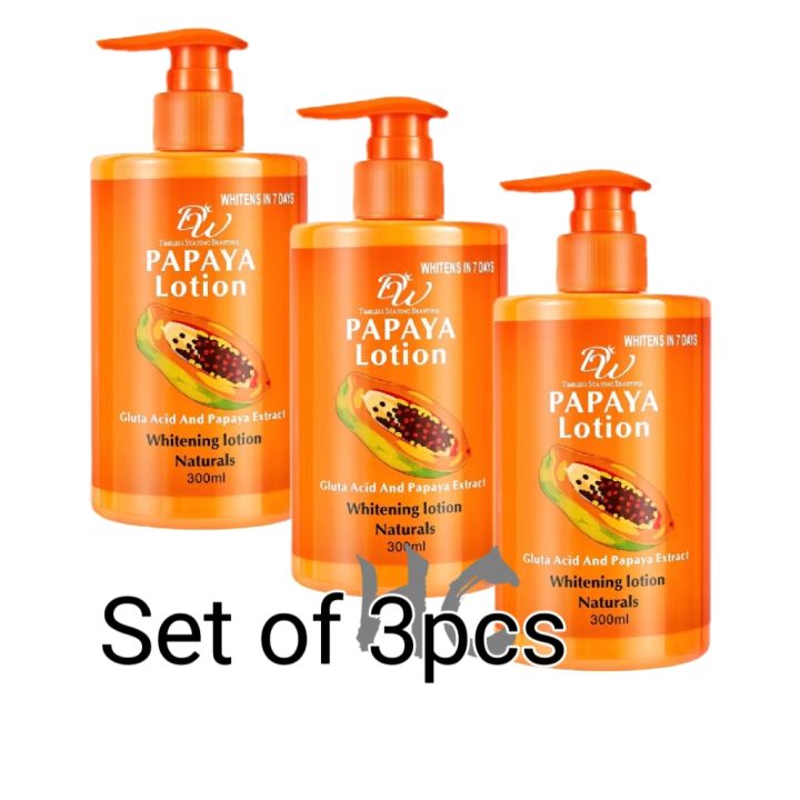 （Set of 3pcs）300ml Whitens In 7 Days Papaya Lotion Gluta Acid And ...