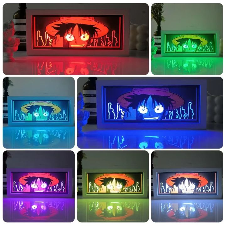 3d Anime LED Light Box One Piece Gear Fifth Sun God Nika Luffy Zoro ...