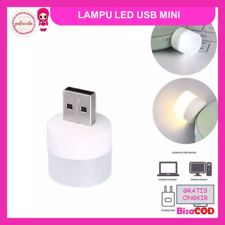 Lampu LED USB Mini / Lampu Mini LED USB Portable Kecil / Lampu Baca ...
