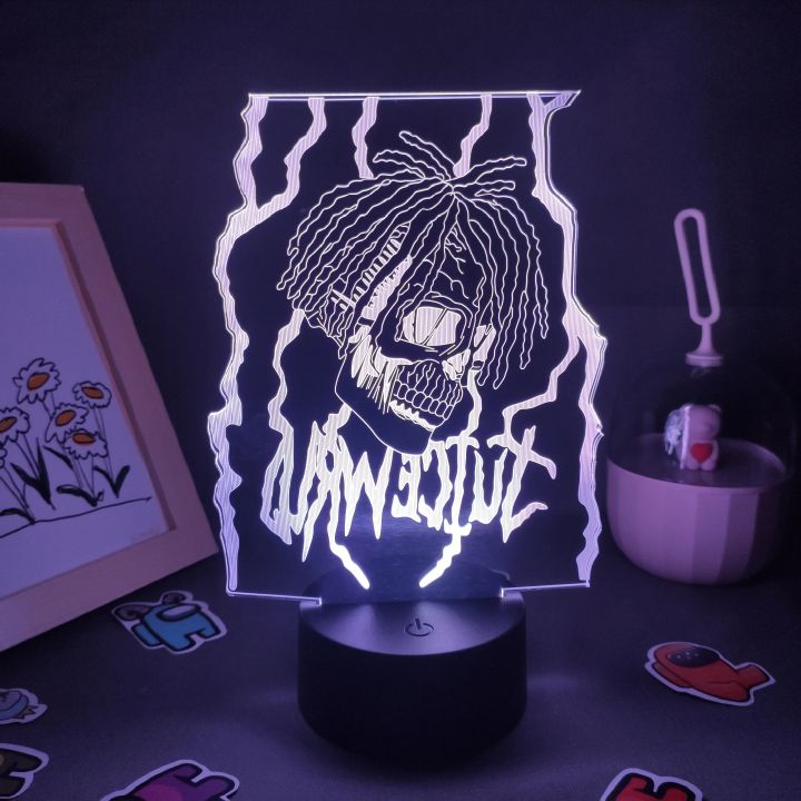 Juice WRLD ฮิปฮอปโคมไฟลาวานักร้องคนดังไฟกลางคืน RGB LED ที่ระลึกของขวัญ ...