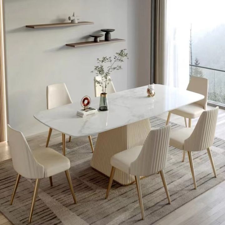 Luxury Slate Dining Table with Chair Factory Modern Home Apartment ...