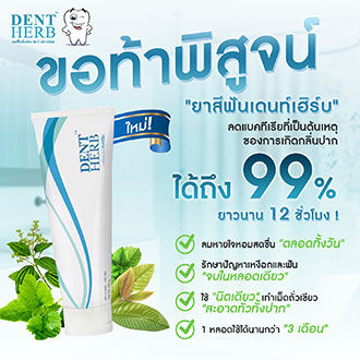 ยาสีฟันเดนท์เฮิร์บ DENT HERB Toothpaste [ 1 หลอด ] (ลดปากเหม็น ลดเสียวฟัน ลดคราบชา กาแฟ เลือดออก ...