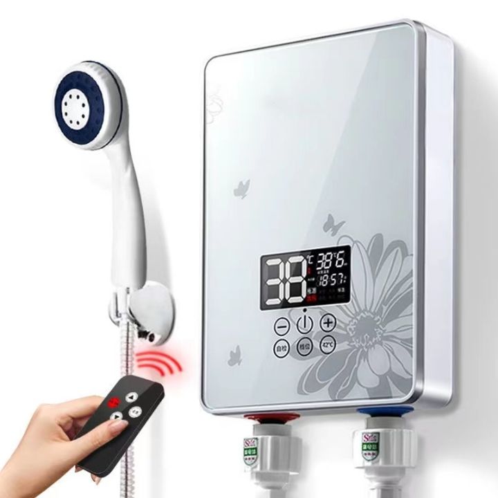 ღWater Heater Shower Electric Heater 6000W Fas t Heating Smart Touch Remote Control Instant ...