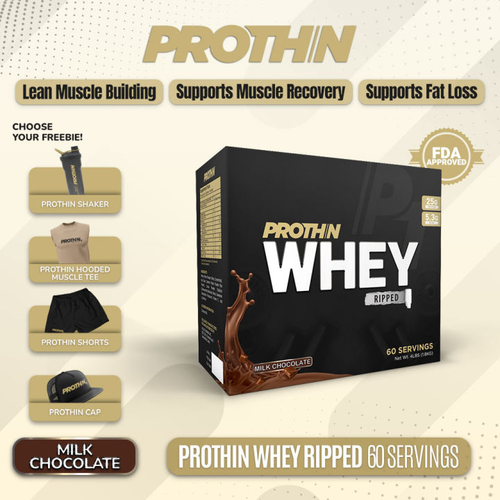 Prothin Whey Ripped Powder 60 Servings (Milk Chocolate) MusclePower ...