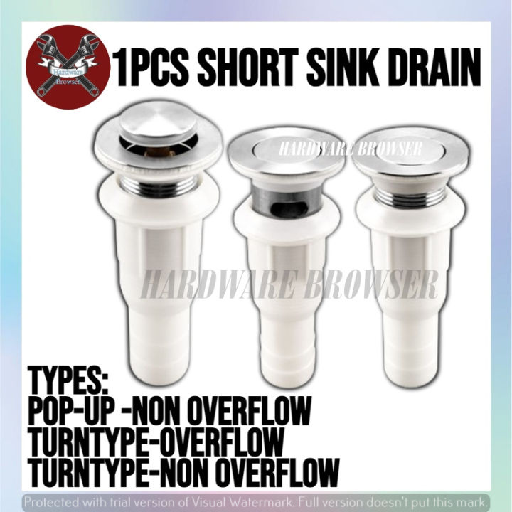 9002 1PCS Short Stainless PVC Flap Washbasin Basin Sink Drain with ...