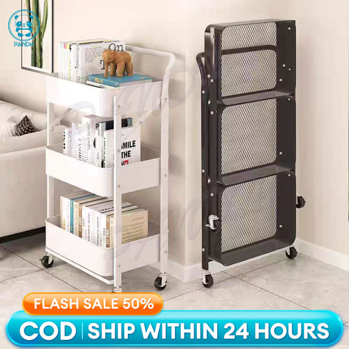 【100% Steel】3 Tier Kitchen Utility Trolley Cart Shelf Storage Rack ...
