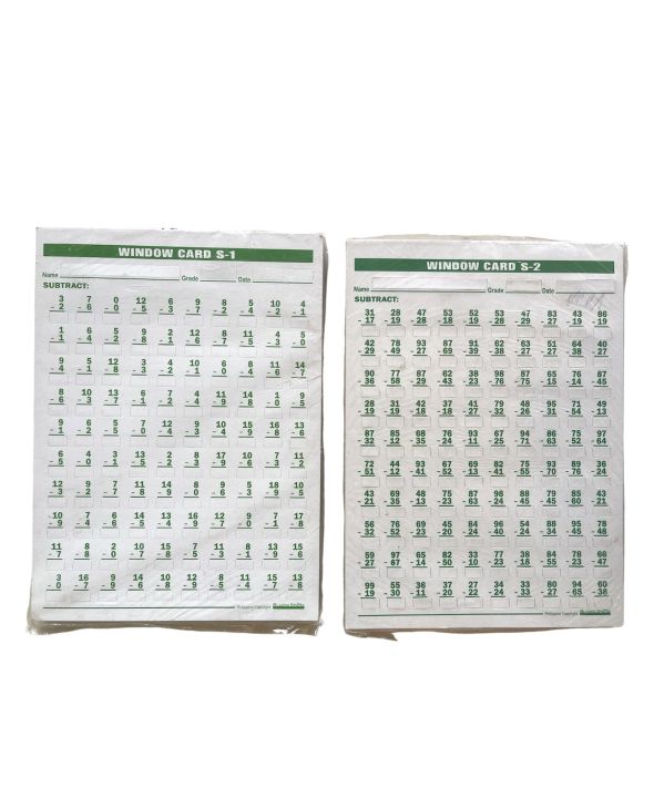 Math Window Card Drills Level 1 & 2 l Addition, Subtraction ...