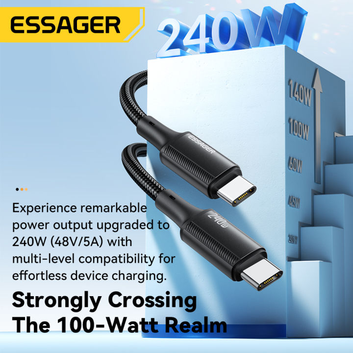 Essager PD3.1 240W Super Fast Charging Type-C Cable Quick Charge PD Type C Cable 5A For iPhone ...