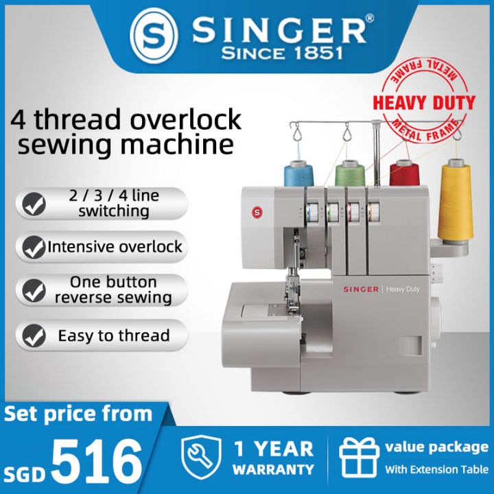 Singer Overlock Sewing machine 14HD854 Edging Portable Heavyduty with ...