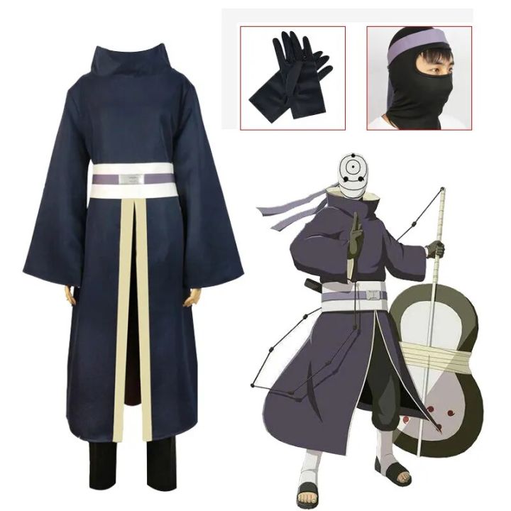 Ninja Costume Anime Uchiha Obito Akatsuki Set Anime Clothes Halloween ...