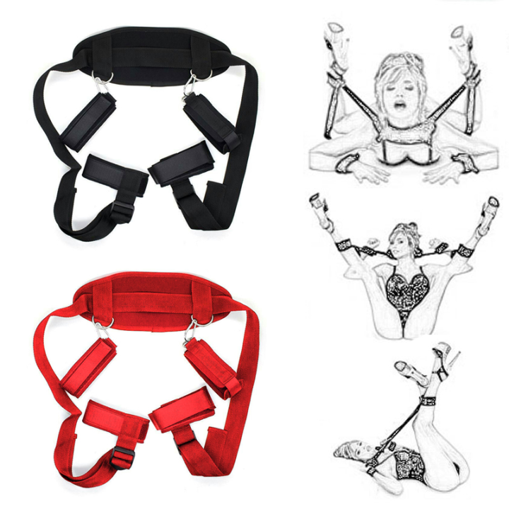 Black Adjustable Collar HandCuffs Bondage for woman Thigh And Wrist ...