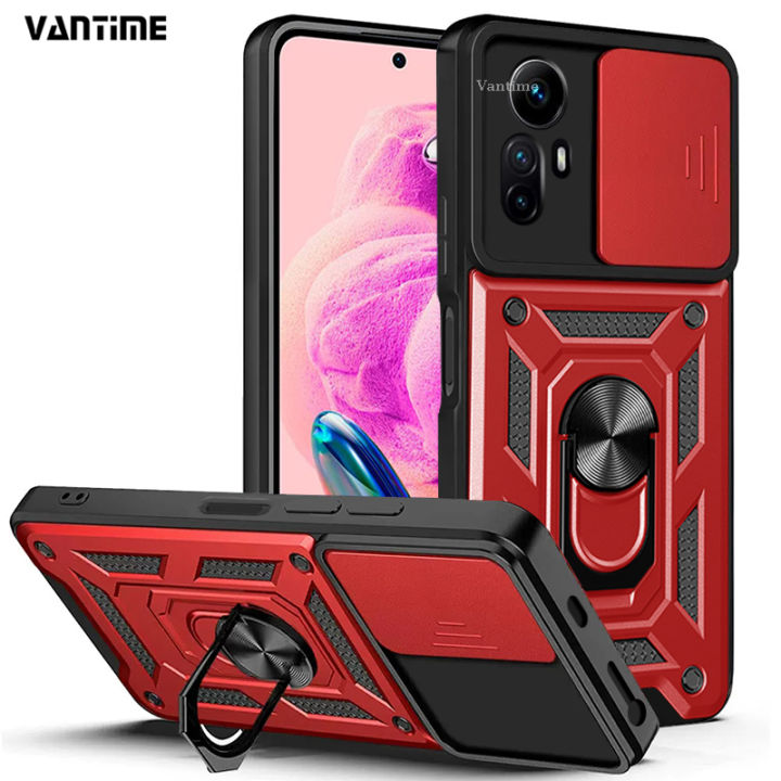 Vantime for Xiaomi Redmi Note 12S 4G Phone Case Slide Camera Cover Kickstand Hard Shockproof ...