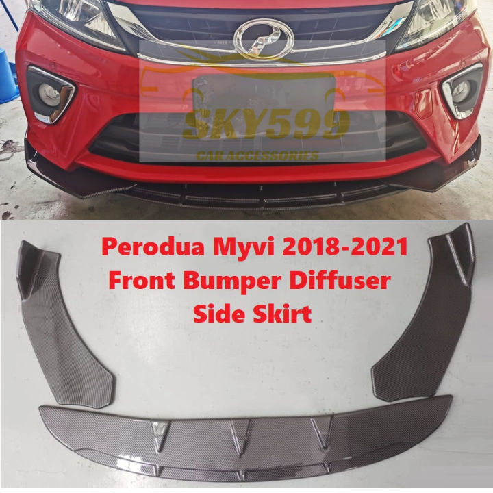 Perodua Myvi 2018-2021 Front Bumper Diffuser Lip Wrap Angle Splitters ...