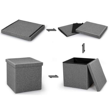 Folding Storage Ottoman Bench ttoman Cube Chair Stool Storage Toy Chest ...