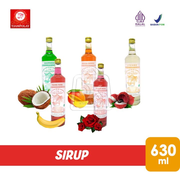 (Botol Kaca 630ml) Sirup Tjampolay Aneka Buah Syrup | Lazada Indonesia
