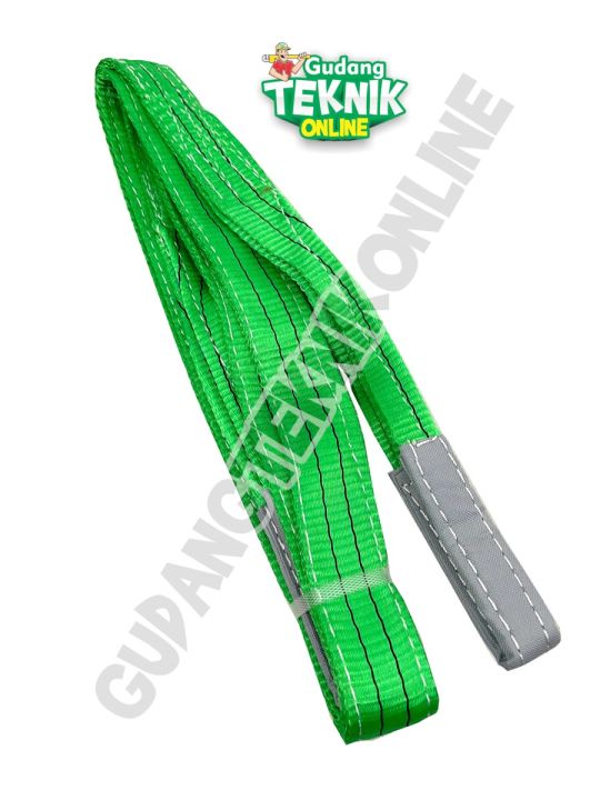 Tali Webbing Sling 2 TON 2 3 4 5 6 8 Meter MOLLAR GREEN / Tali Angkat ...