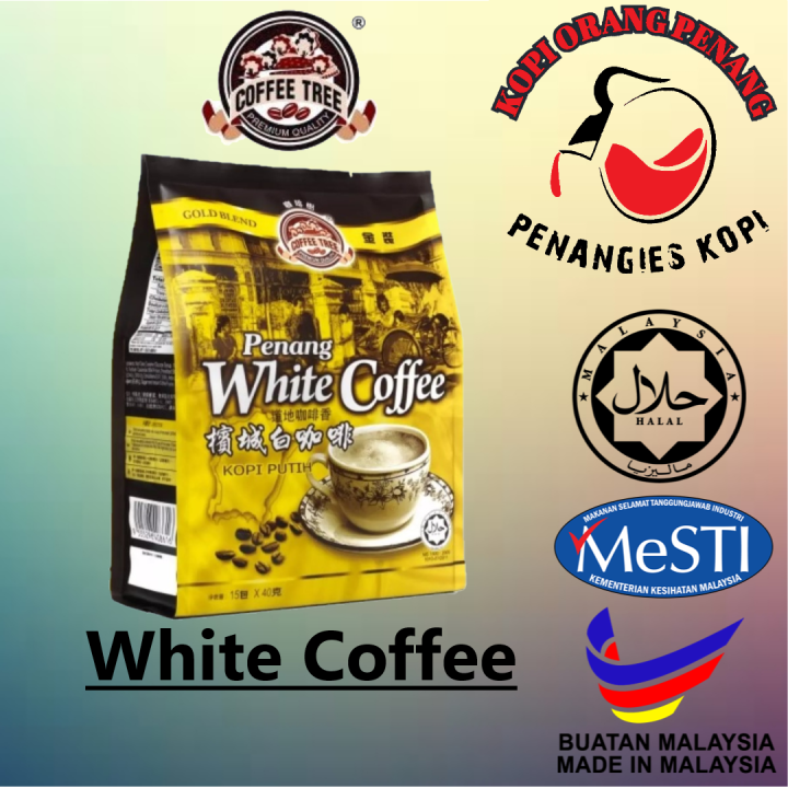 Coffee Tree Penang Traditional 3in1 White Coffee｜Kopi Putih dengan Gula｜40g x 15 Sachets｜HALAL ...