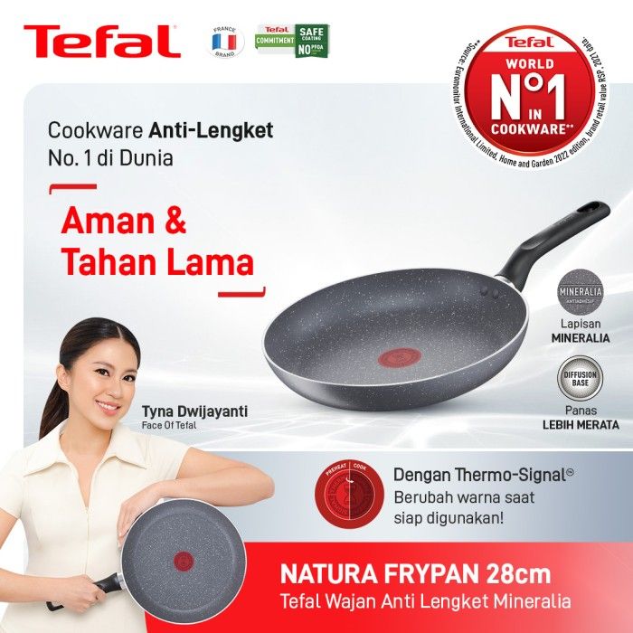 Tefal Wajan Anti Lengket Simple Package A - Natura Frypan 28cm FREE Essentials Frypan 24cm ...