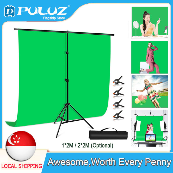 [ Delivery in 3 Days ] PULUZ 1*2M / 2*2M Background Support Stand T ...