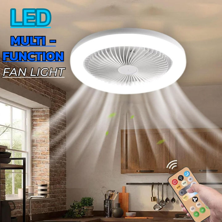 (ACG) - Ceiling Fan With Integrated Lights E27 Remote Control Home ...