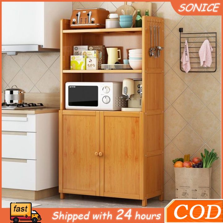 Wooden Kitchen Storage Cabinet Kitchen Organizer Storage Rack with ...