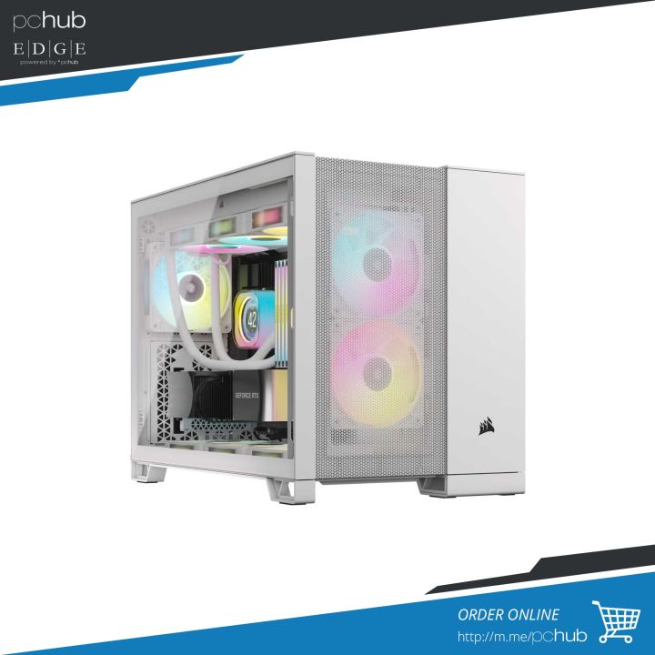 PChub | Corsair 2500D AIRFLOW TG, white, mATX, USB3 1C 2A, dual chamber ...