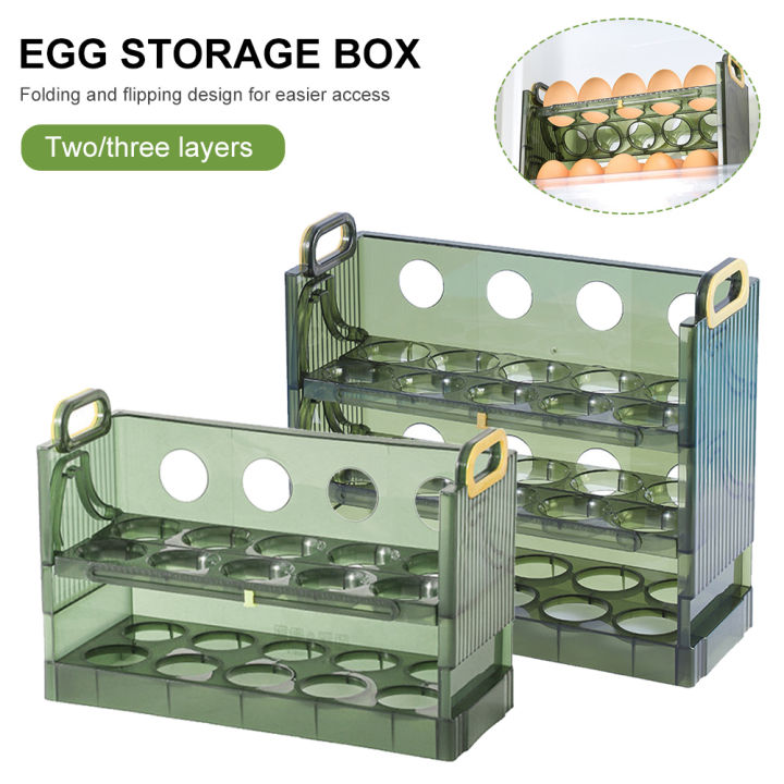 EG【Ready Stock】Egg Holder for Refrigerator 3 Tier Egg Storage Container ...