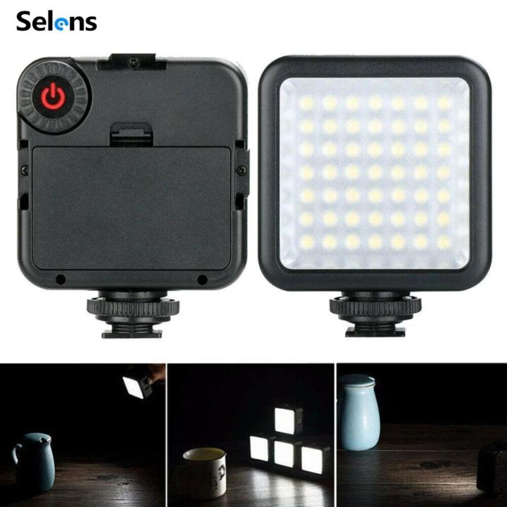 Selens 6000K 5.5W Mini LED Fill Light Lamp 3 Hotshoes Protable LED ...