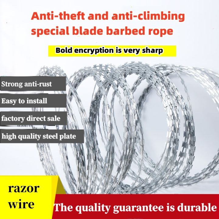 Barbed razor wire galvanized steel for garden fence ribbon security ...
