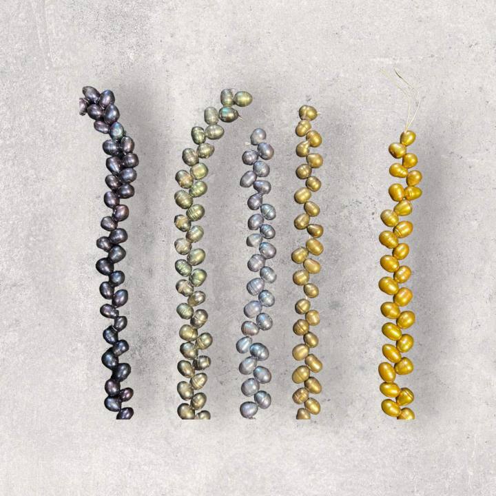 Freshwater pearl LEAF Pearl 6-7mm DIY Bead BIWA fresh water baroque ...