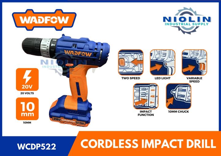 WADFOW Cordless Impact Drill 20V | Lazada PH