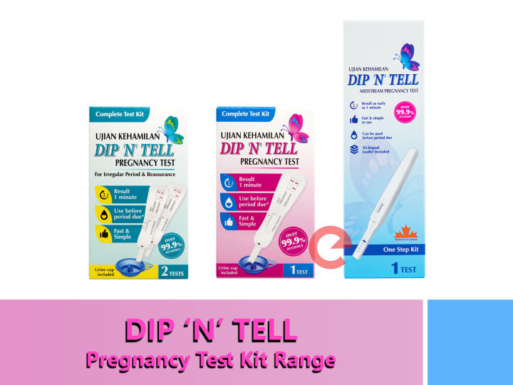 Dip 'N' Tell Pregnancy Test (Ujian Kehamilan) Dip Card / Midstream ...