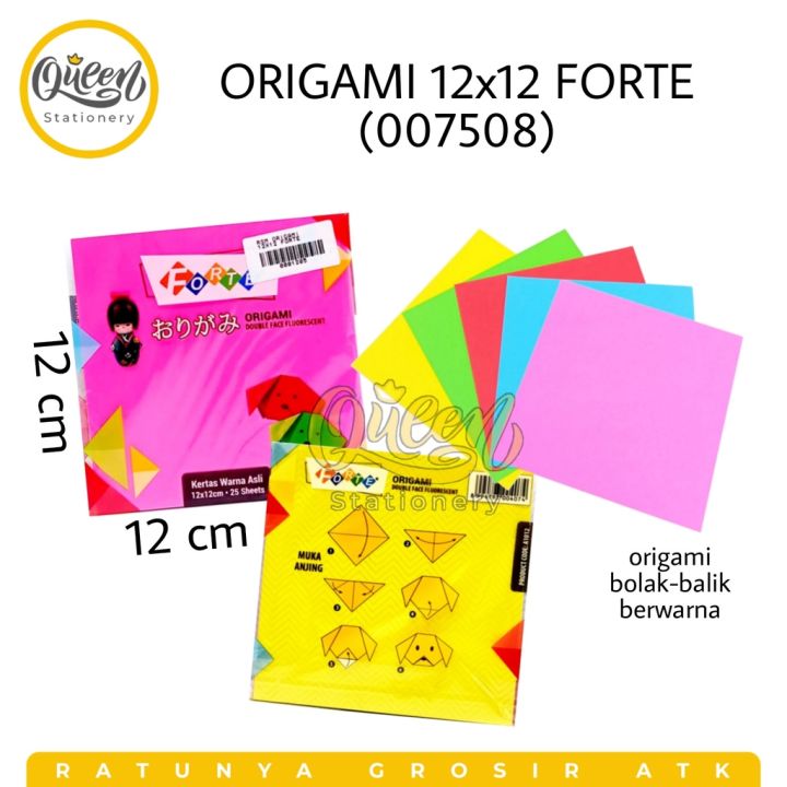1 PAK ( 1 pak isi 25 LEMBAR) ORIGAMI 12X12 FORTE / KERTAS LIPAT ...