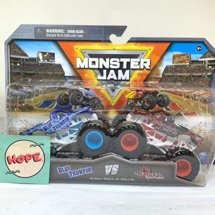 Mainan Mobil Monster Jam Series 24 Blue Thunder vs Northern Nightmare ...