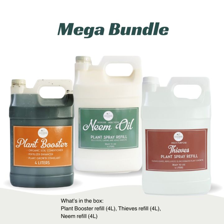 MEGA BUNDLE (NEEM 1 GALLON, THIEVES 1 GALLON, PLANT BOOSTER 1 GALLON ...