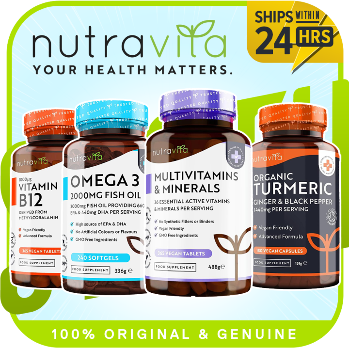 Nutravita Omega 3 Fish Oil 2000mg l Vitamin B12 1000mcg l Multivitamins ...