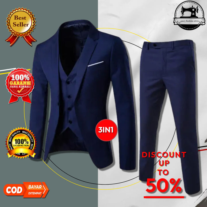 SETELAN JAS PRIA 2IN1 JAS DAN CELANA JAS FORMAL PRIA | Lazada Indonesia
