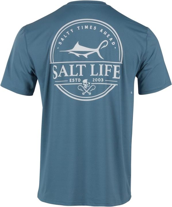 Salt Life Men's Dragnet SLX Short Sleeve Classic Fit Shirt Fishing ...
