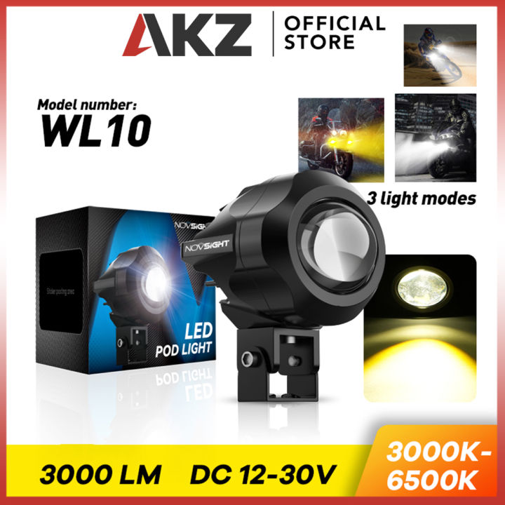AKZ Novsight WL10 Laser Gun 20W 3000LM White Yellow 3in1 For Motorcycle ...