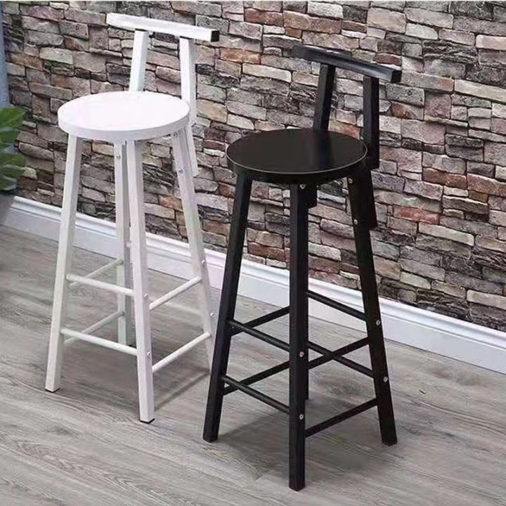 LZD Solid Wood Bar Stool High Chair Home Dining Table Chair Stool With ...