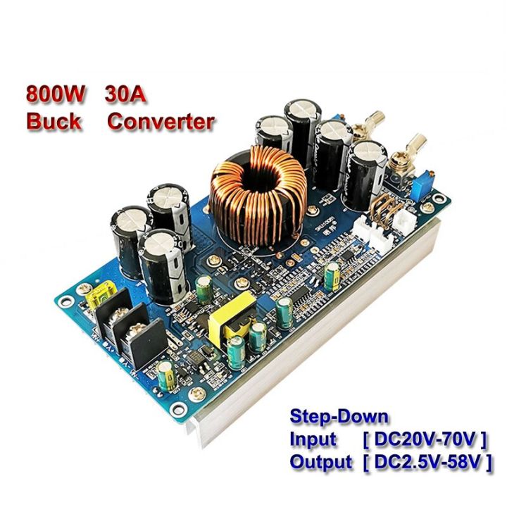800W High Power DC-DC Buck Converter 30A Solar Stabilizers CV CC Step-Down Power Supply ...