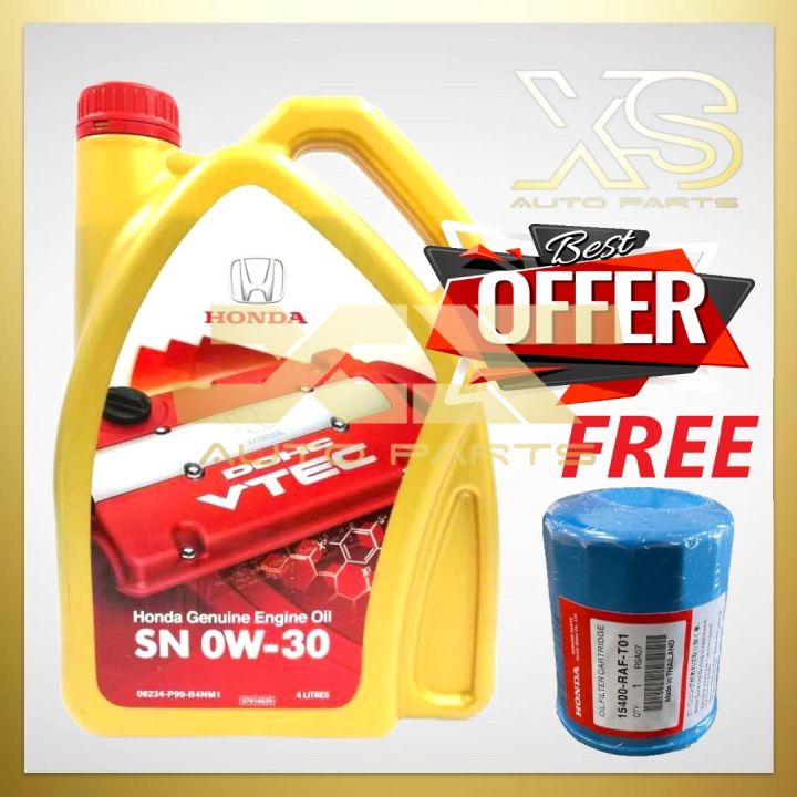 Honda Genuine Fully Synthetic SN 0W30 0W-30 Engine Oil + (FREE) Honda ...