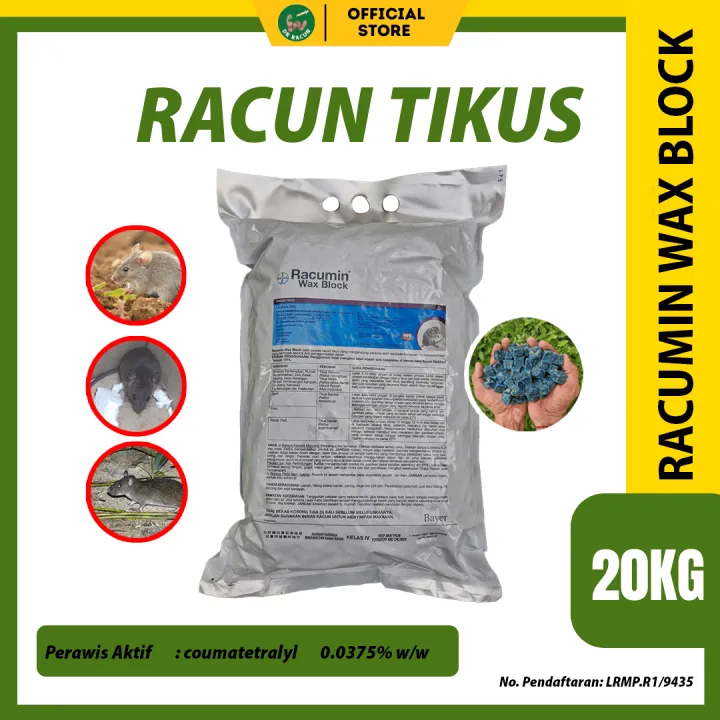 Racun Tikus Bayer Racumin Wax Block 20KG - Kawalan Tikus Berkuasa ...