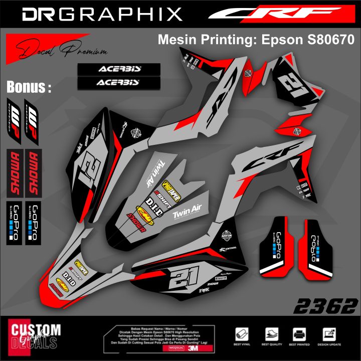 Crf Decal Crf Grey, Crf Abu Abu, Decal Crf 150 L,Decal Crf - Abu Strip ...