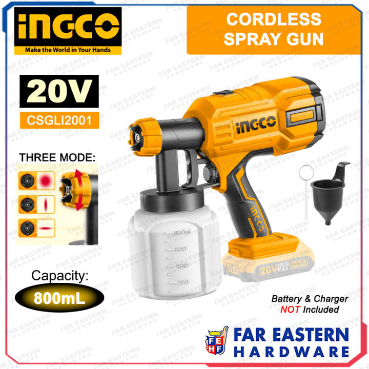 INGCO Cordless Spray Gun Paint Sprayer 20V CSGLI2001 | CSGLI2003 INPTCL ...