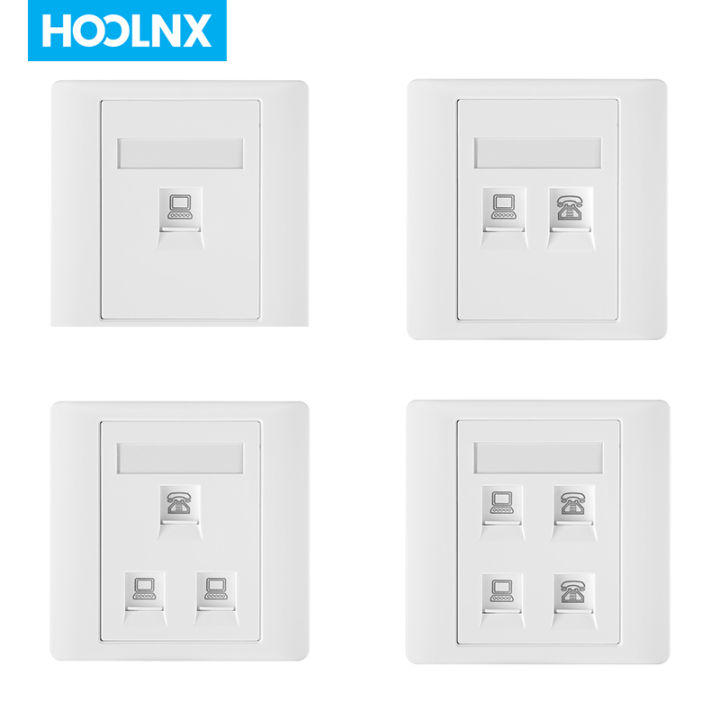 HOOLNX RJ11 RJ45 Faceplate Wall Socket Wallplate Face Plate 86mm*86mm 1 ...