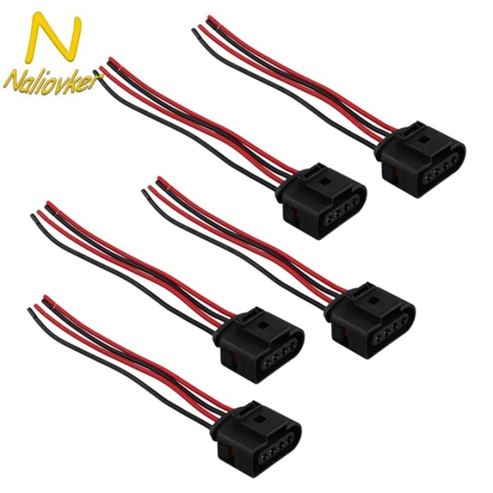 5 Pcs 4 Pin Auto Wire Harness Connector Coil Extension Adapter ...